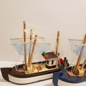 6 Vintage Wooden Fishing Boat Models, China AM, Trawler, Toy Boat - Etsy