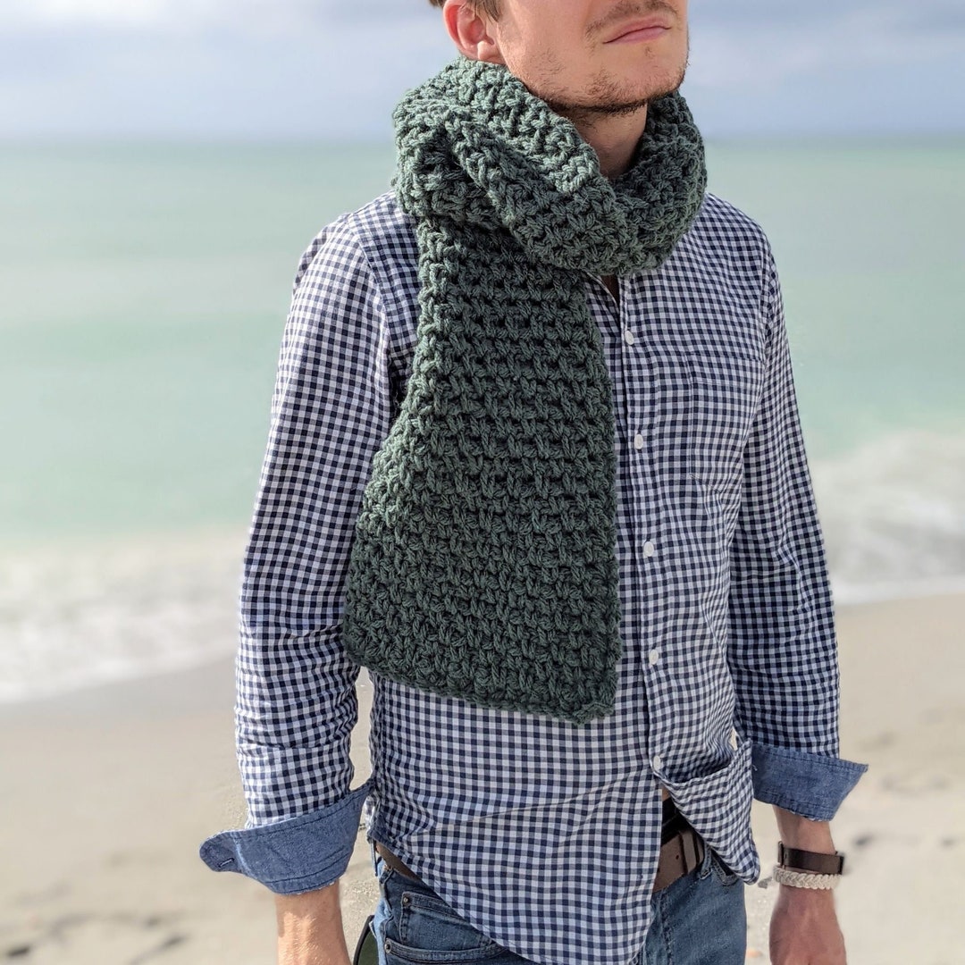 CROCHET PATTERN, Men's Crochet Scarf Pattern, Beginner Men's Crochet ...