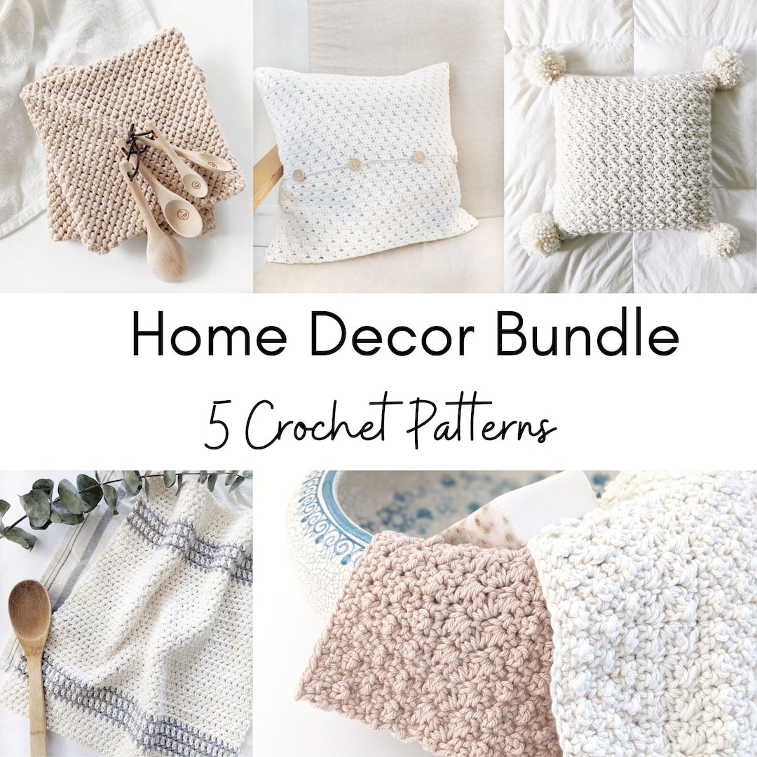 Crochet Home Decor Pattern Bundle, 5 Crochet Home Patterns - Etsy