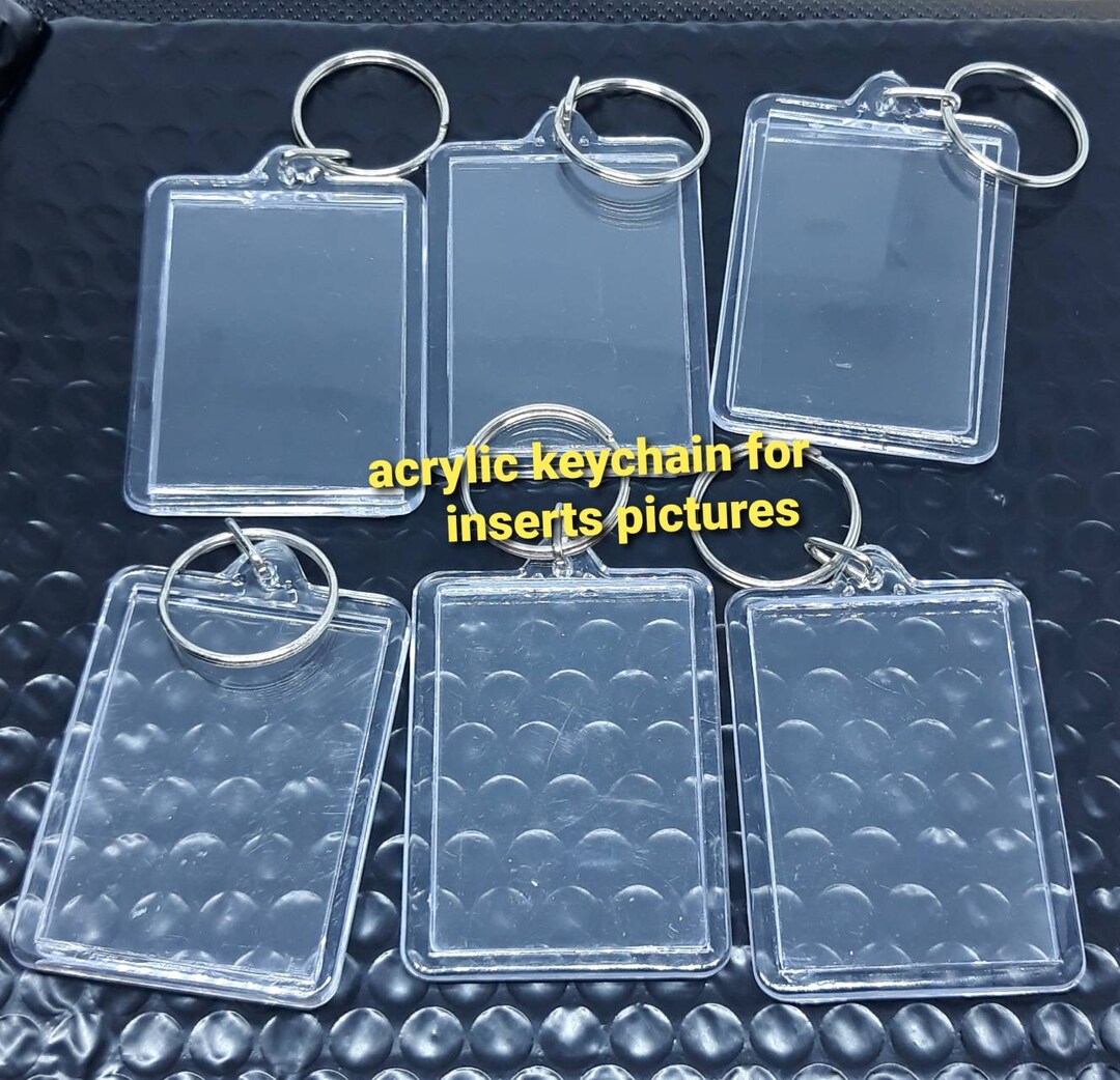 Acrylic DIY Keychains 12pcs Insert Photos Clear Classic - Etsy