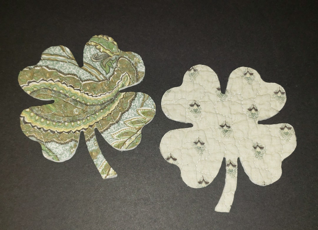 4 Leaf Clover Die-cuts From Modern Green Paisley Quilt - Cutter Quilt ...