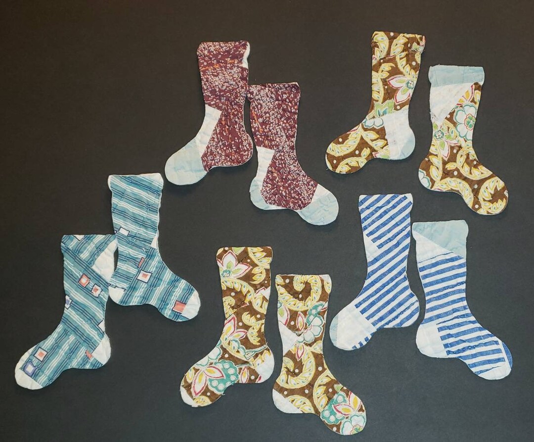 Sock Die-cuts From Vintage Handmade Churn Dash Quilt - Cutter Quilt ...