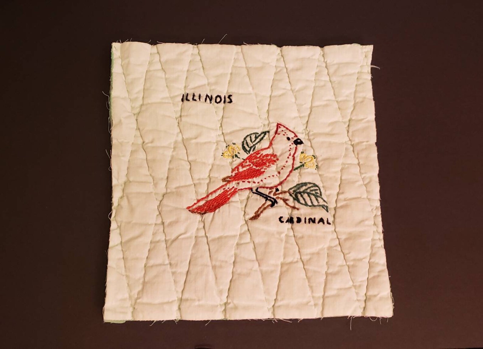 Vintage Embroidered State Bird Quilt Square Choose Alabama | Etsy