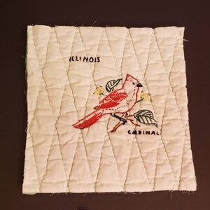 Vintage Embroidered State Bird Quilt Square Choose Alabama - Etsy