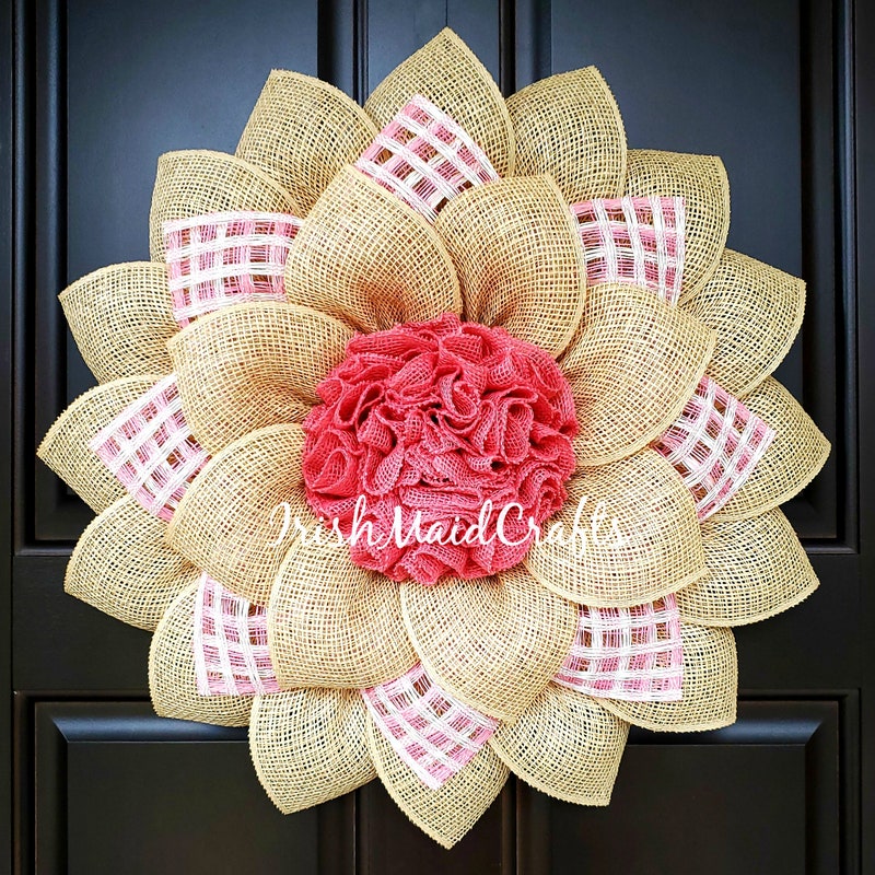 Coral Burlap - Etsy