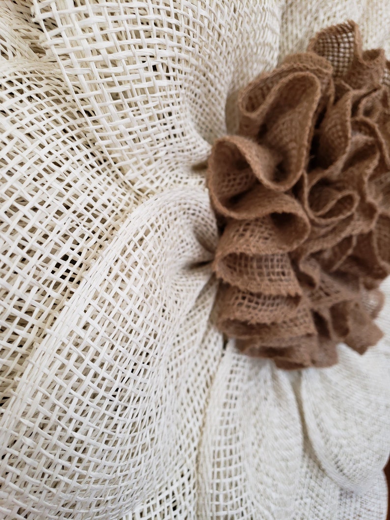 Large Cream / Natural Poly Burlap Wreath UITC unique in the - Etsy