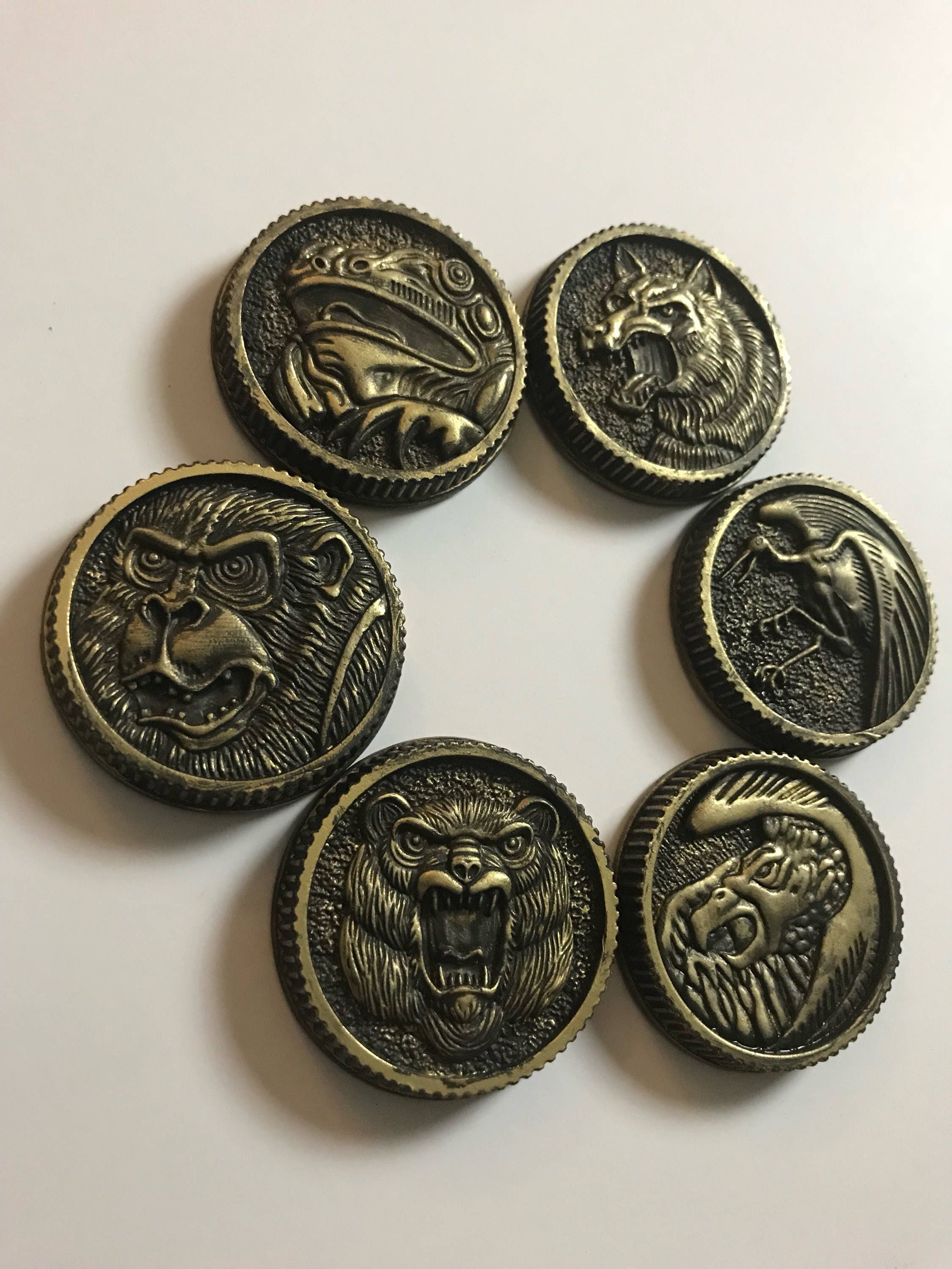 Power Movie Coins Ranger Cosplay Cold Cast Power Coins | Etsy