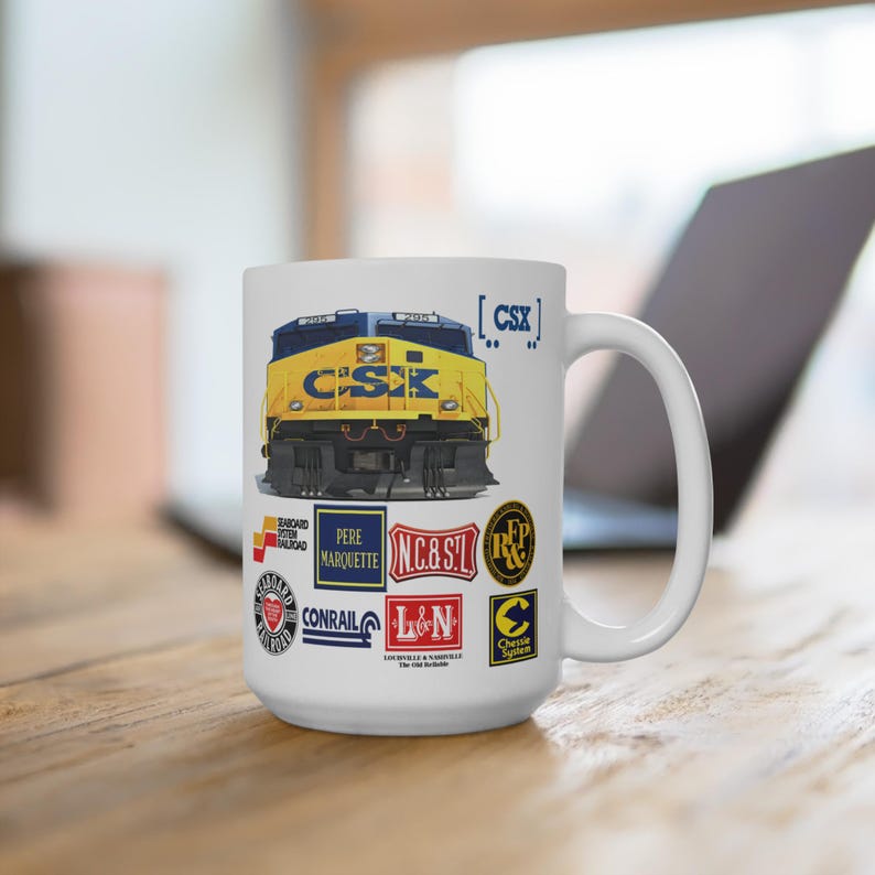 Retro CSX Logos Railroad Coffee 15 Oz Mug - Etsy