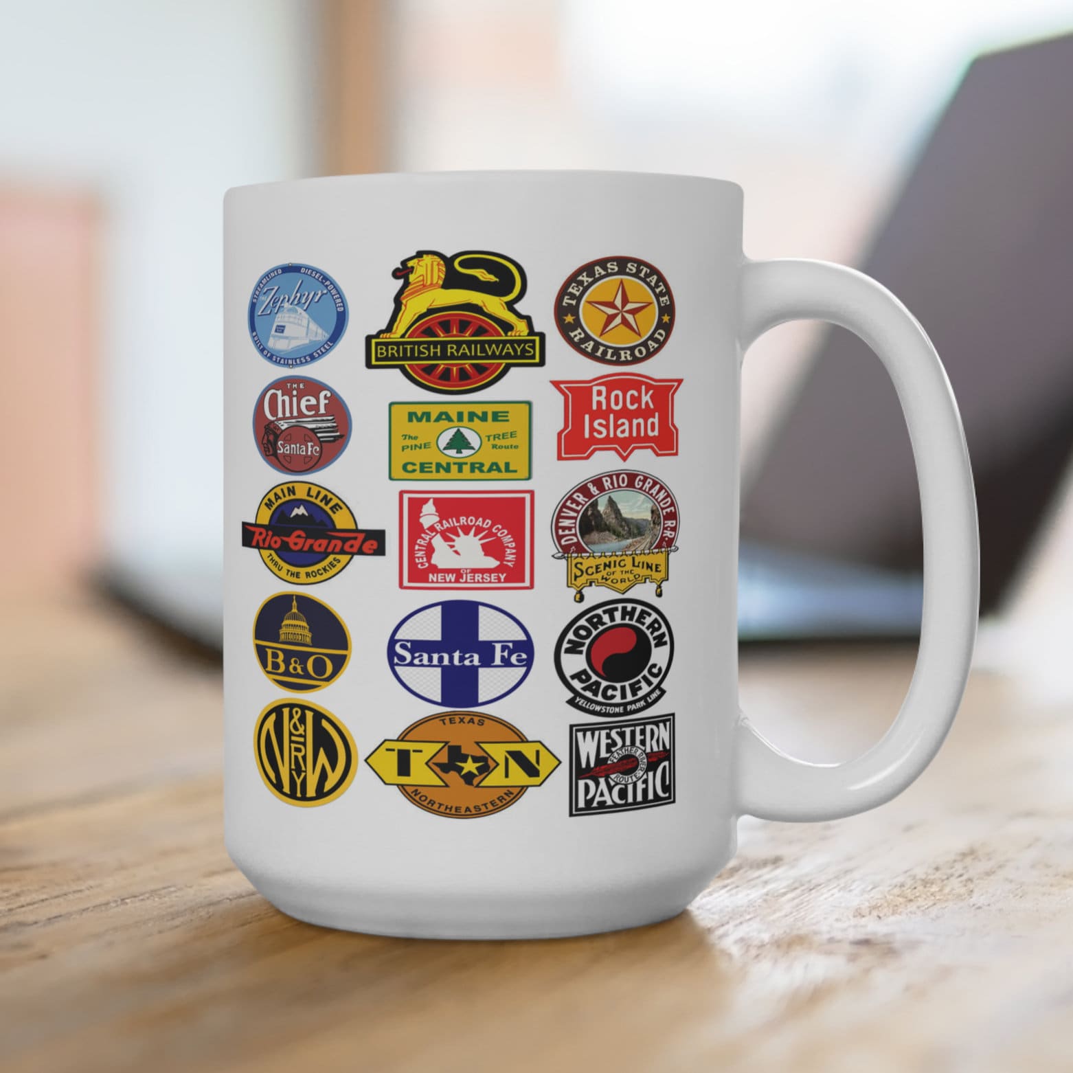 Vintage Railroad Railway Logos Coffee Cup Mug 15 OZ - Etsy