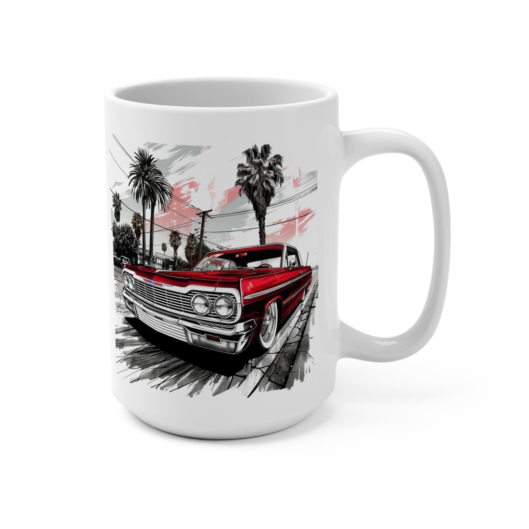 Vintage Lowrider 1964 Chevy Impala Coffee Mug, Retro Car Enthusiast ...