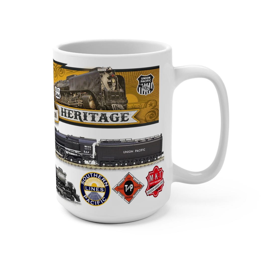 Union Pacific Big Boy 414 and 844 Railroad Coffee 15 Oz Mug Collection ...