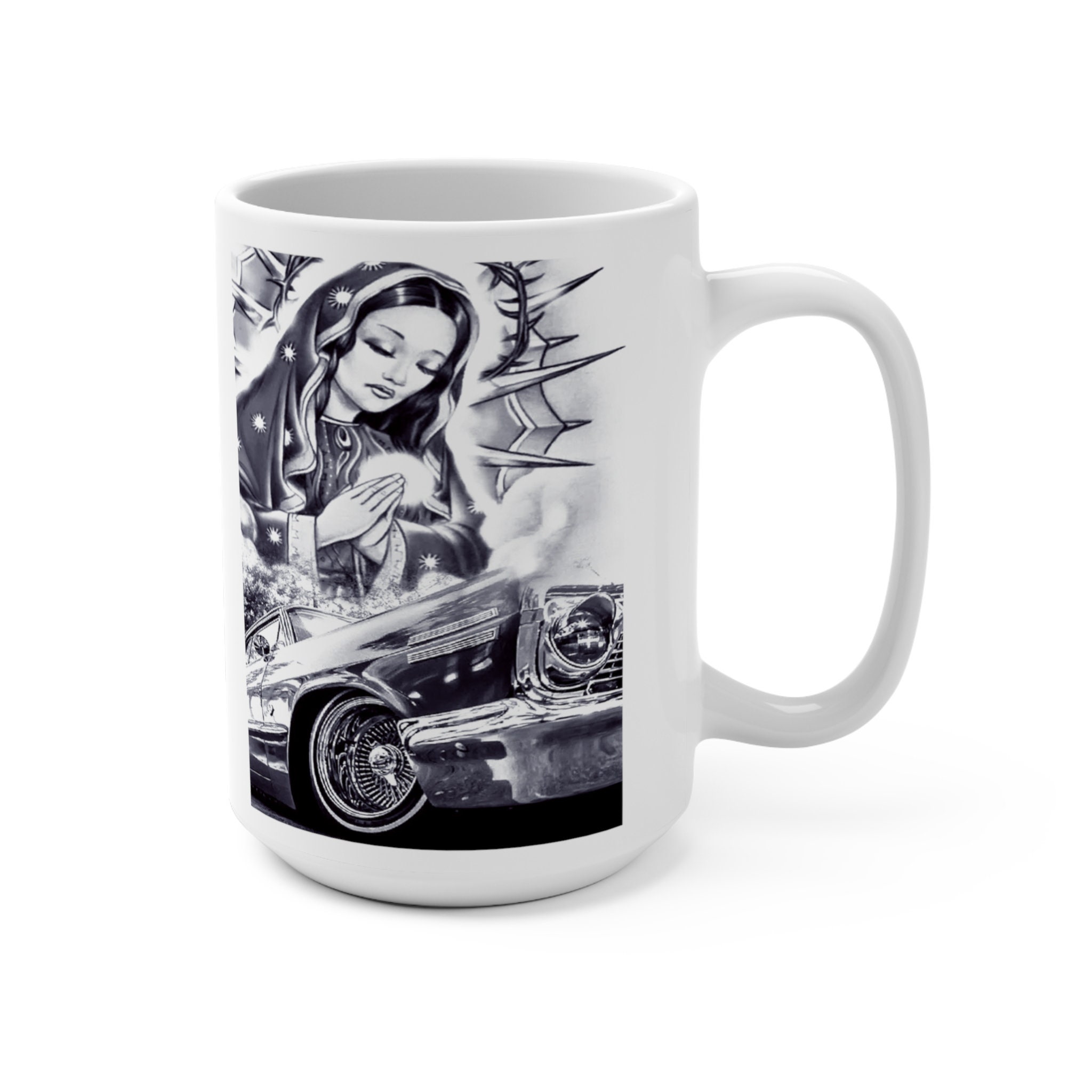 Mugsartstore, Virgin Mary Lowrider Impala 1964 15oz Mug - Etsy