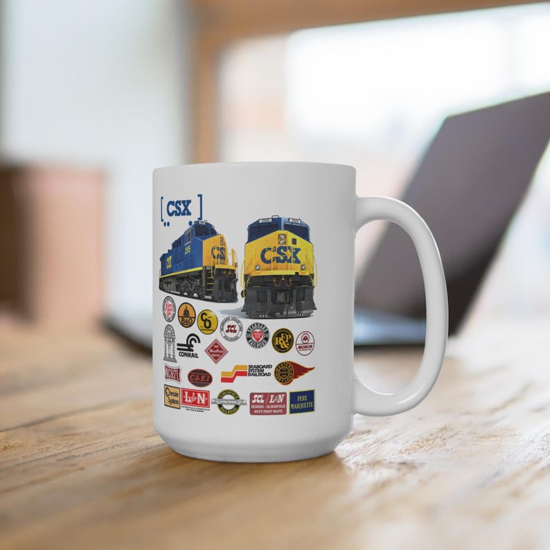 CSX Heritage Classic Logos Railroad Coffee Mug 15oz, Train Enthusiast ...