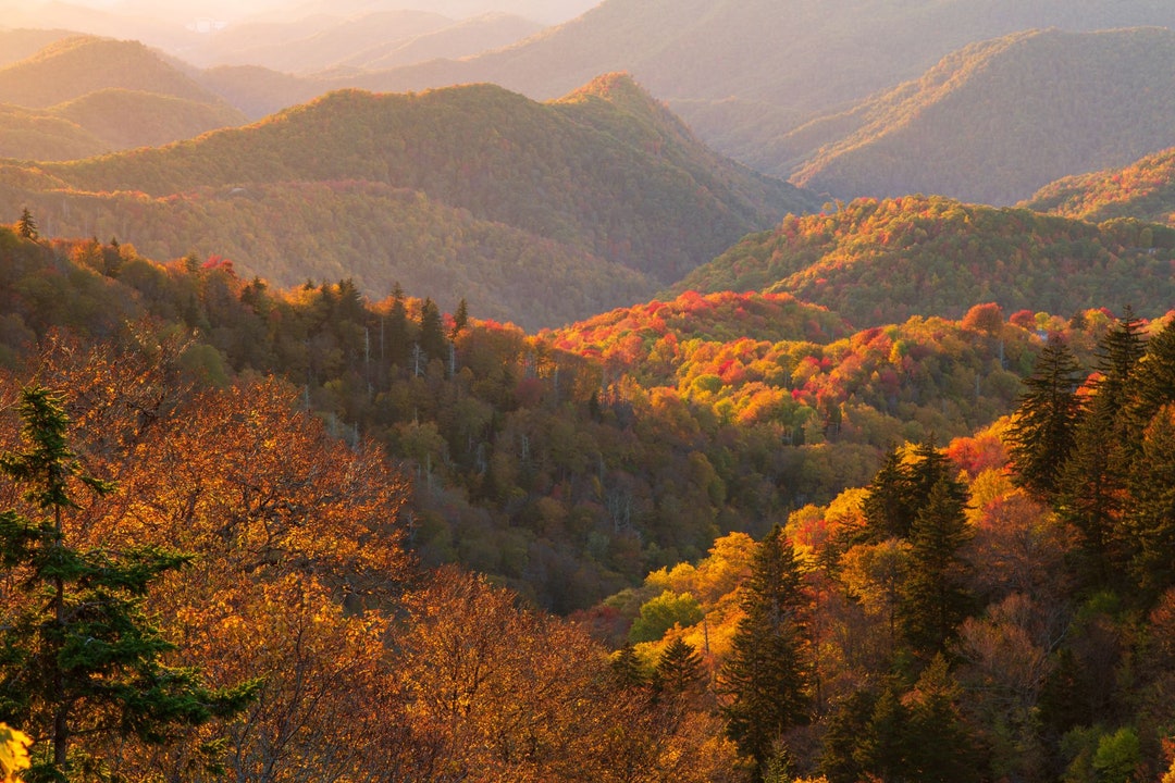 Blue Ridge Mountains Fall Sunset Photography Print, Wall Art, Parkway ...