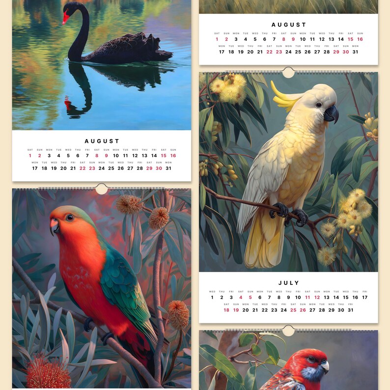 2026 - Art of Australian Birds - Art Calendar - Etsy Australia