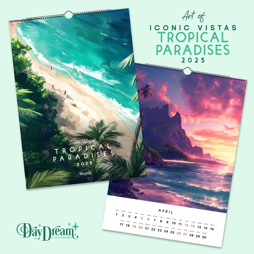 2025 Calendar Iconic Vistas of Tropical Paradises Art Calendar - Etsy