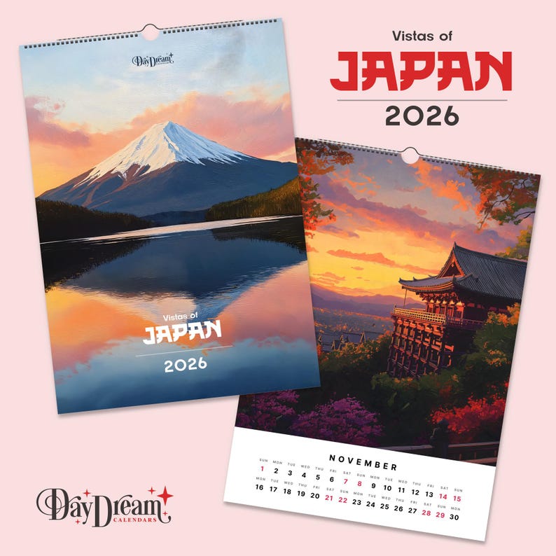 2026 - Japan - Vistas Art Calendar - Etsy