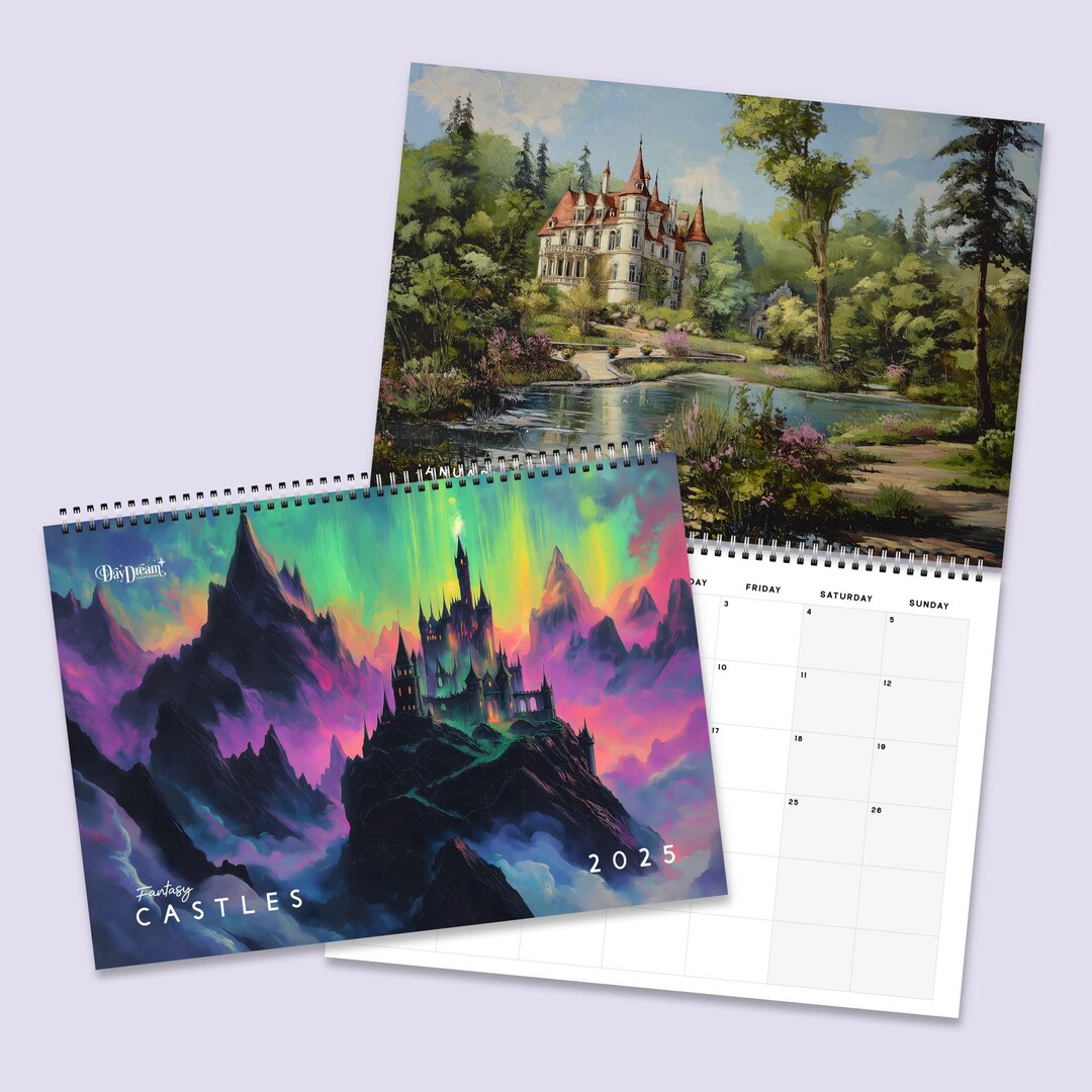 2025 Calendar - Fantasy Castles - Wall Planner - Etsy