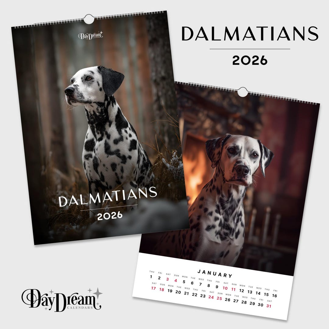 2026 - Dalmatians - Art of Dogs Calendar - Etsy