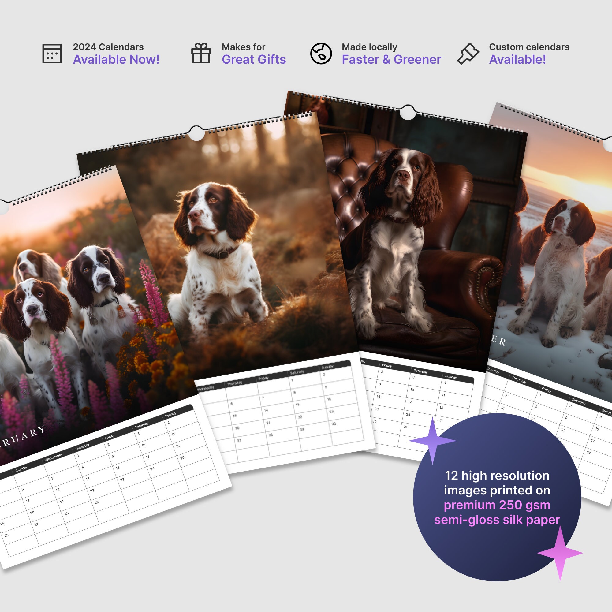 Fantasy Springer Spaniels: 2024 Wall Calendars - Etsy