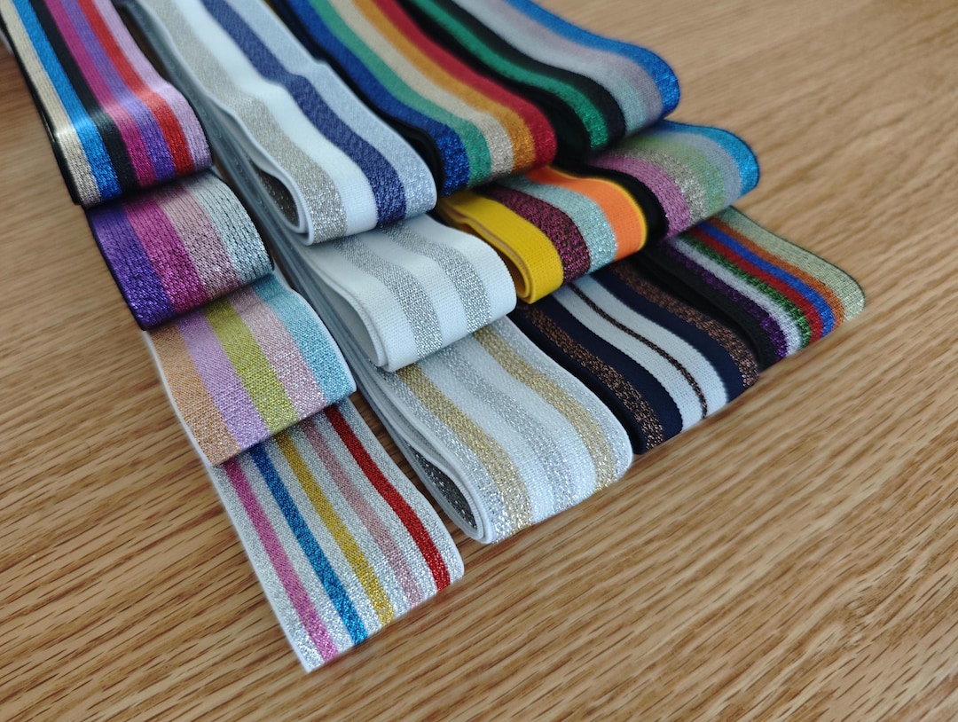 40MM Multicolor Stripe Elastic Band，clothing Accessories -1 Yard - Etsy