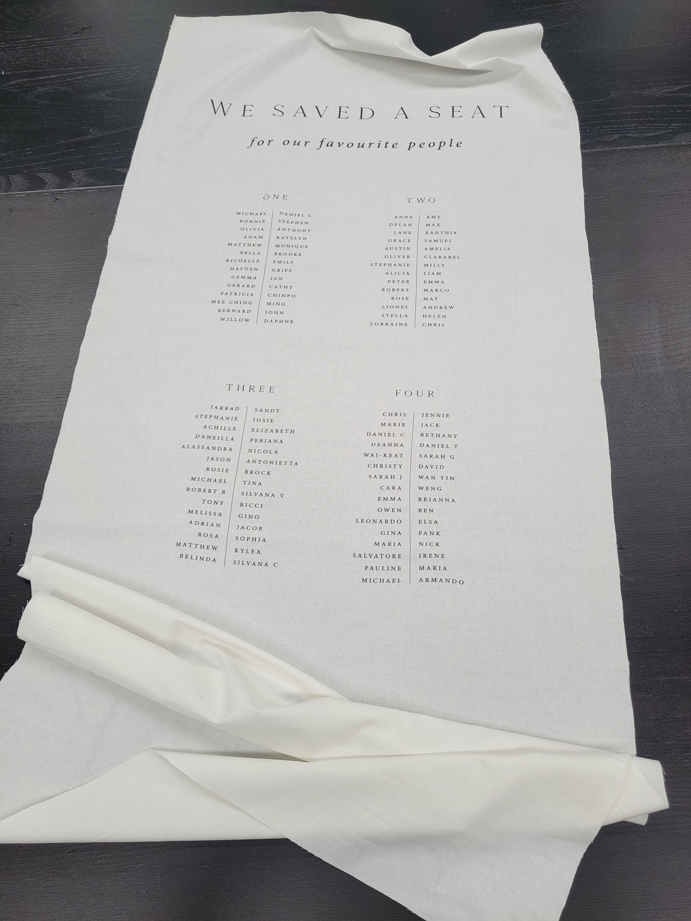 Linen Seating Chart - Linen Modern Seating Chart - Elegant Seating ...