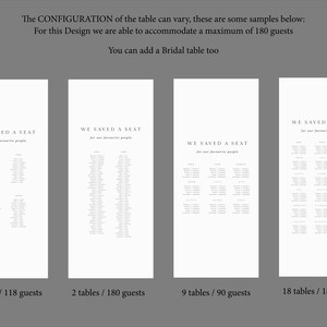 Linen Seating Chart - Linen Modern Seating Chart - Elegant Seating ...