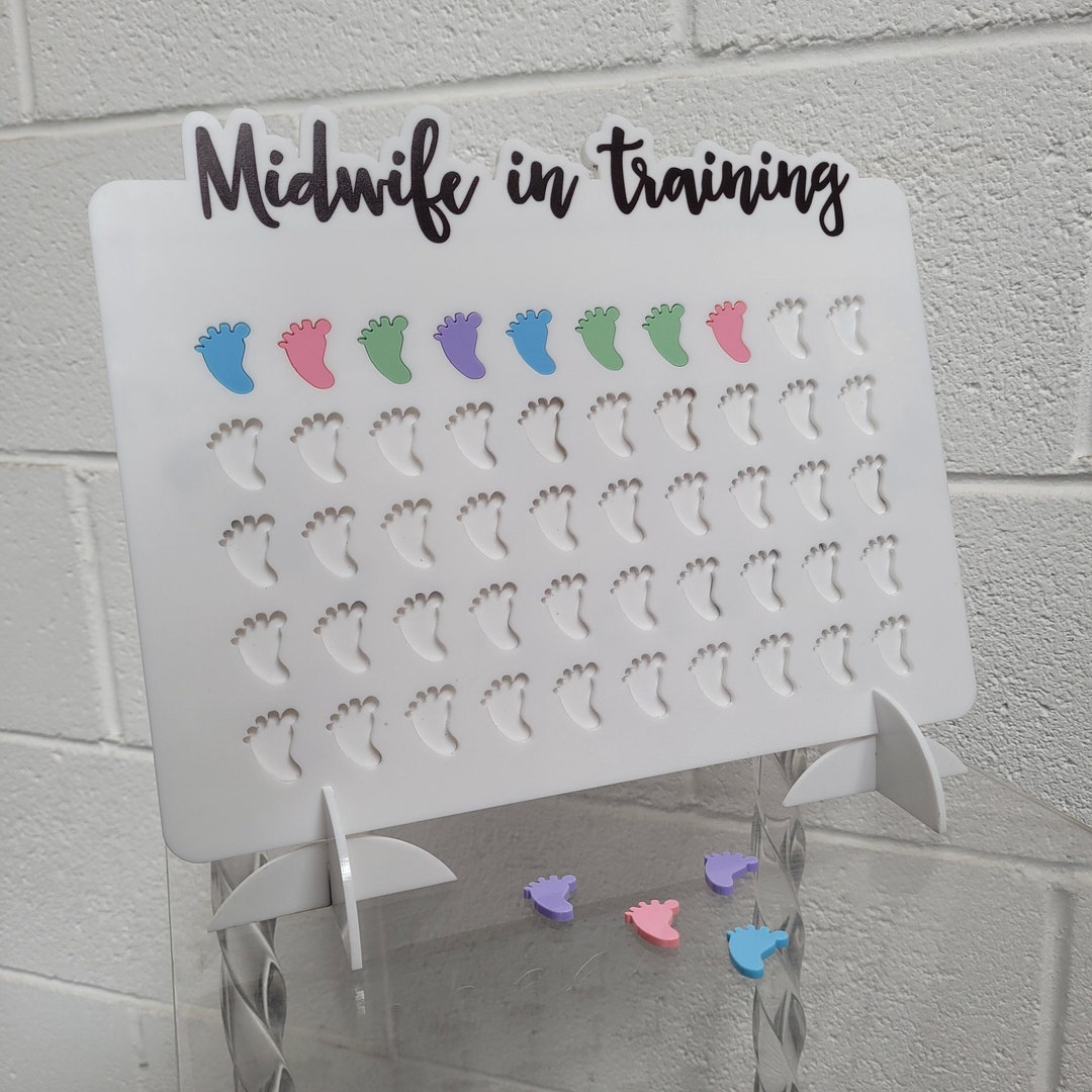 White Acrylic Student Midwife Gift - Student Midwife Birth Counter ...