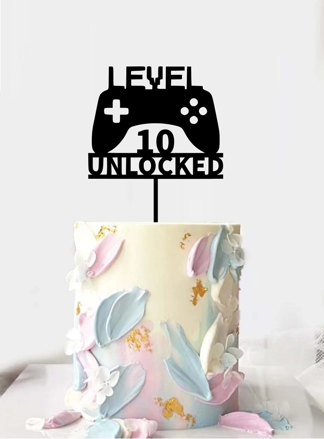 Level 10 Unlocked Cake Topper Gaming Cake Topper Controller Gaming Cake ...