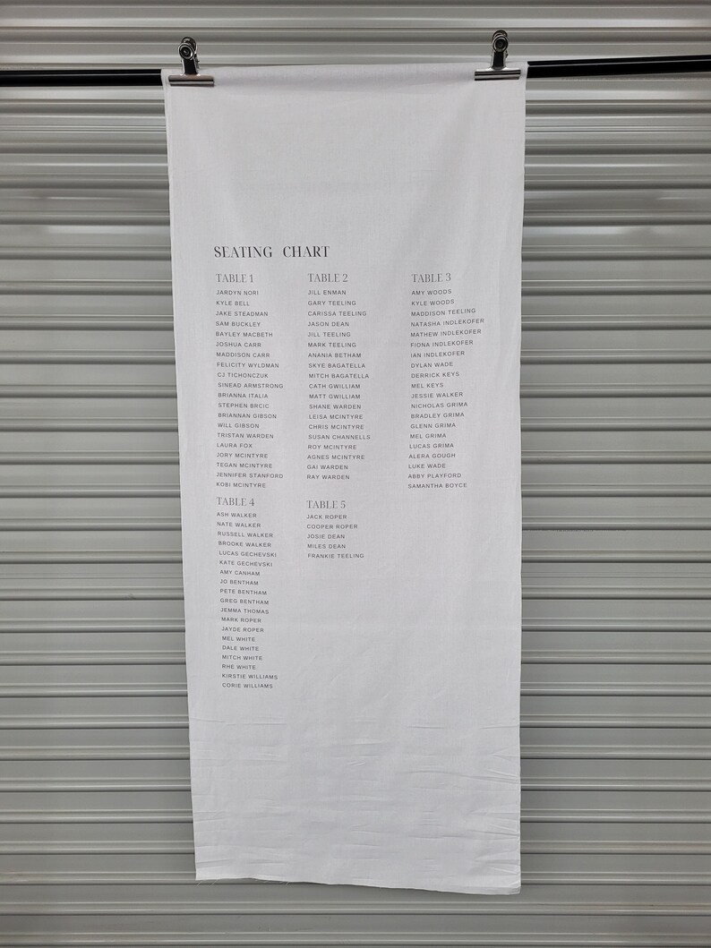 Print Your Own Seating Chart Custom Seating Chart Modern Seating Chart ...