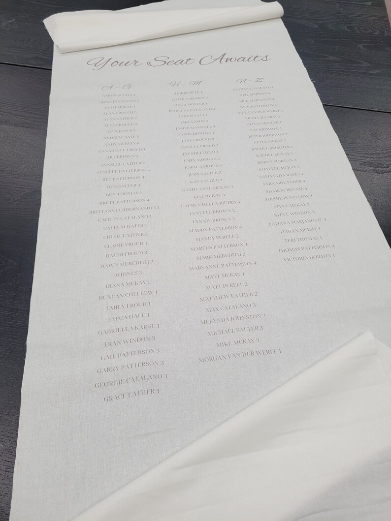 Print Your Own Seating Chart Custom Seating Chart Modern Seating Chart ...