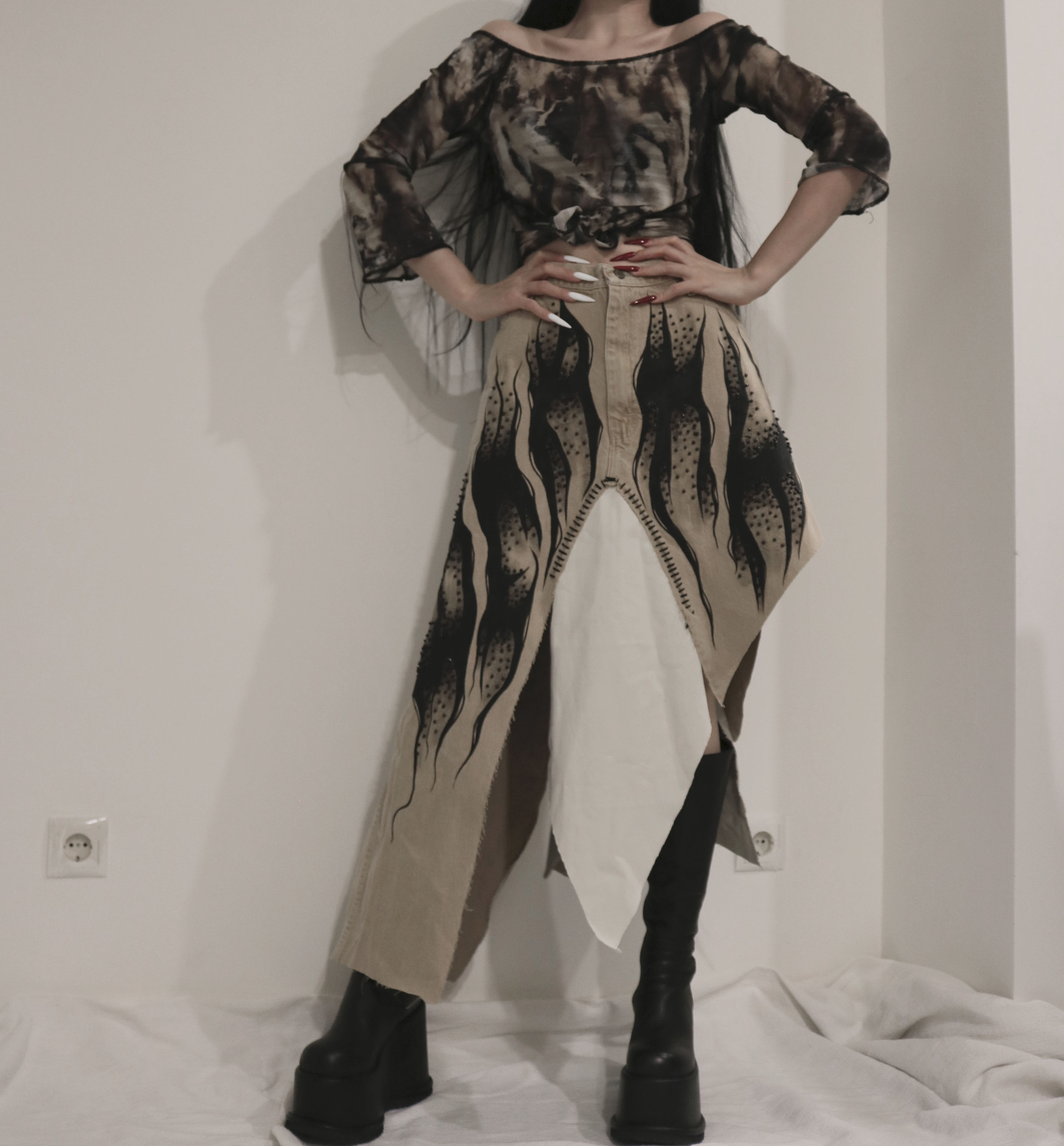 Death Denim Skirt - Etsy