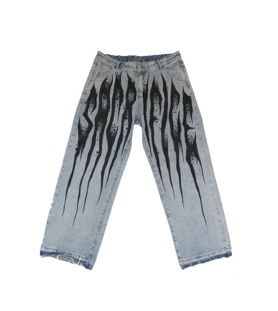 Sacrifice Hand Painted Denim Pants - Etsy
