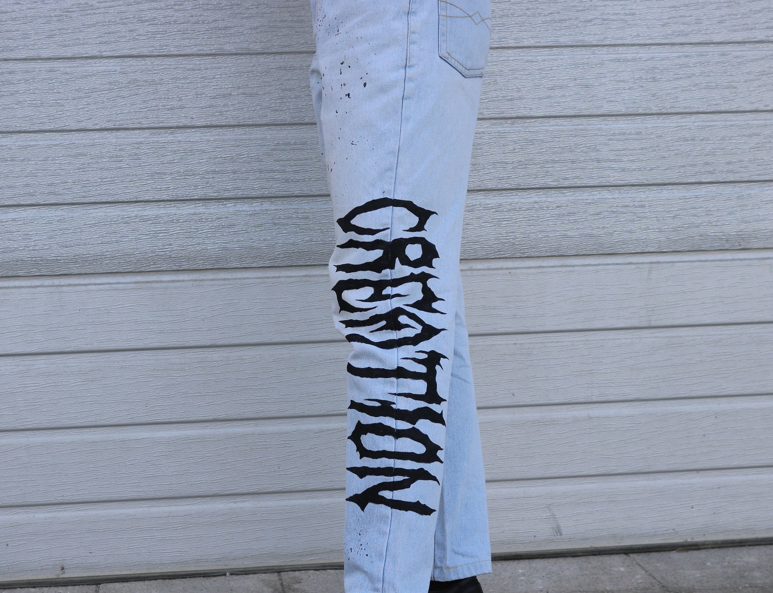 Destruction/creation Hand Painted Pants - Etsy