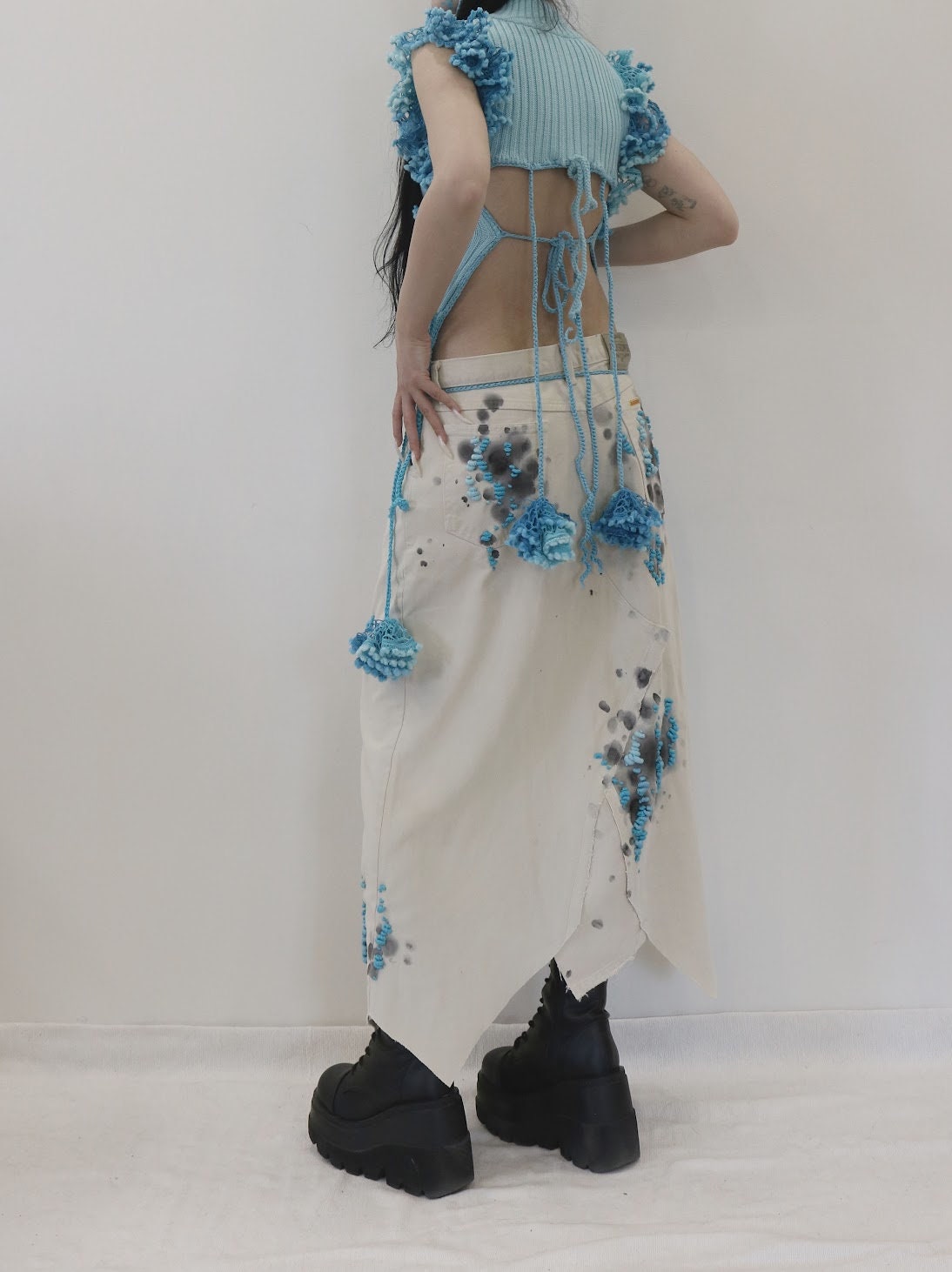 Mold Hand Embroidered and Hand Painted Skirt - Etsy