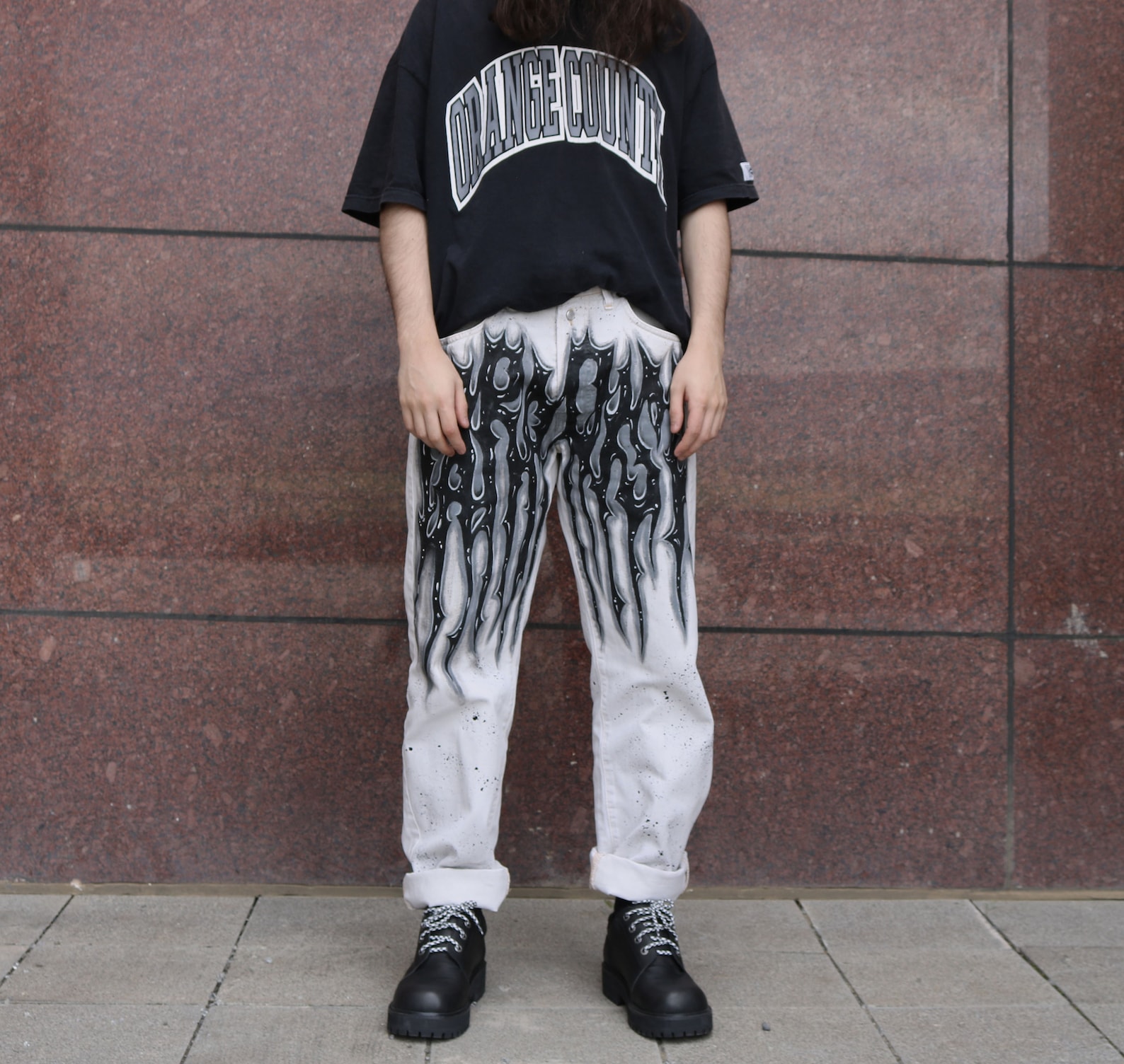 Paradise Hand Painted Vintage Denim Pants - Etsy