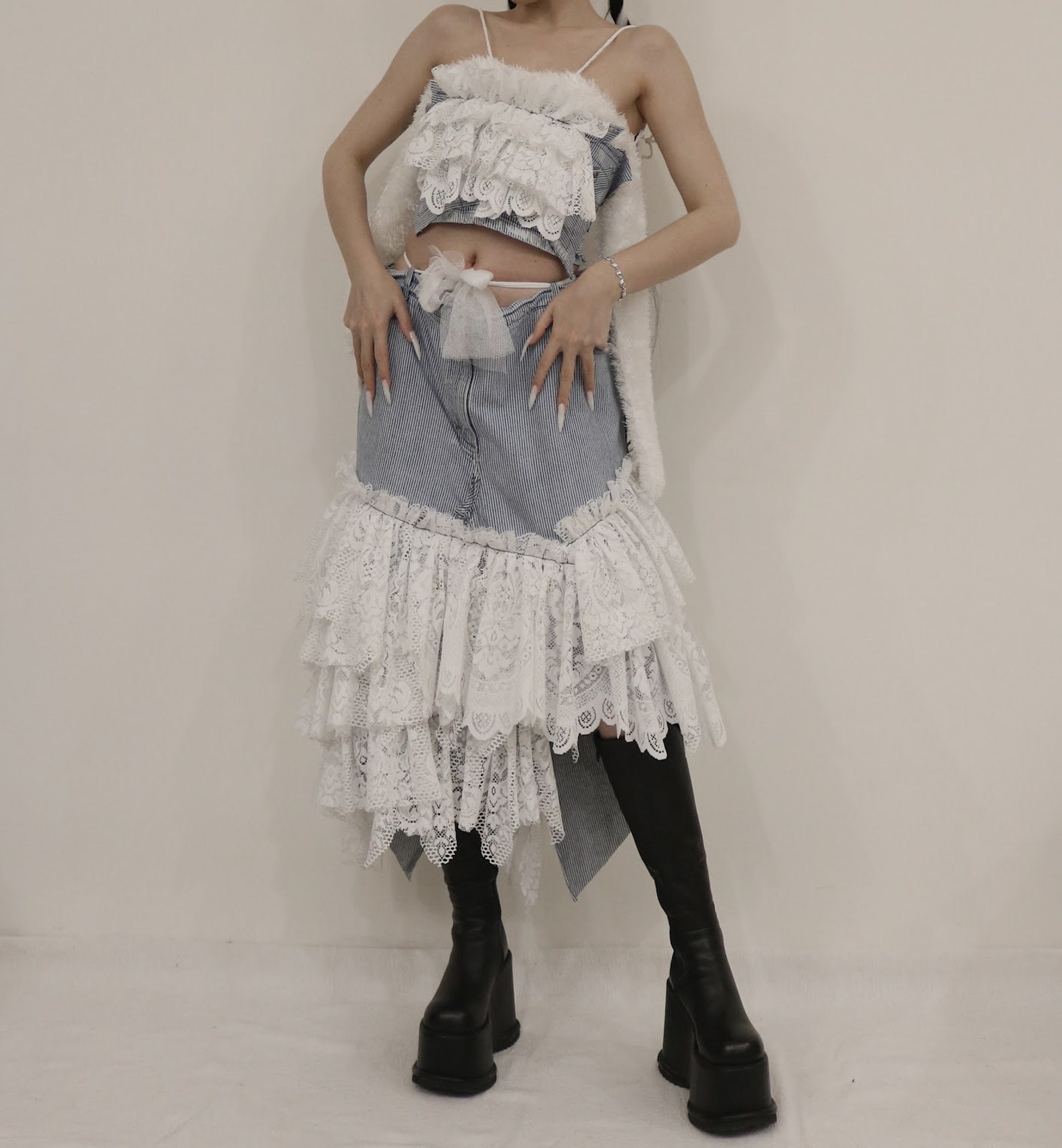 Blue/white Cottage-core up Cycled Set - Etsy