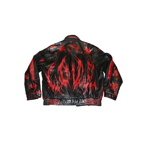 Love Hand Painted Vintage Leather Jacket - Etsy