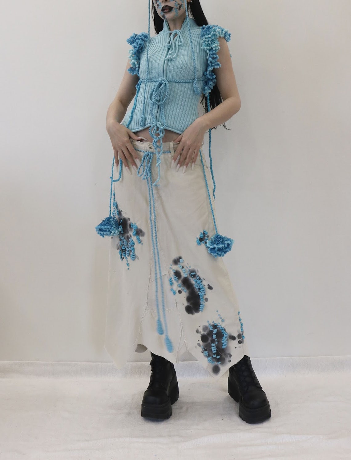 Mold Hand Embroidered and Hand Painted Skirt - Etsy