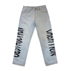 Destruction/creation Hand Painted Pants - Etsy