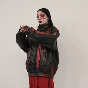 Love Hand Painted Vintage Leather Jacket - Etsy