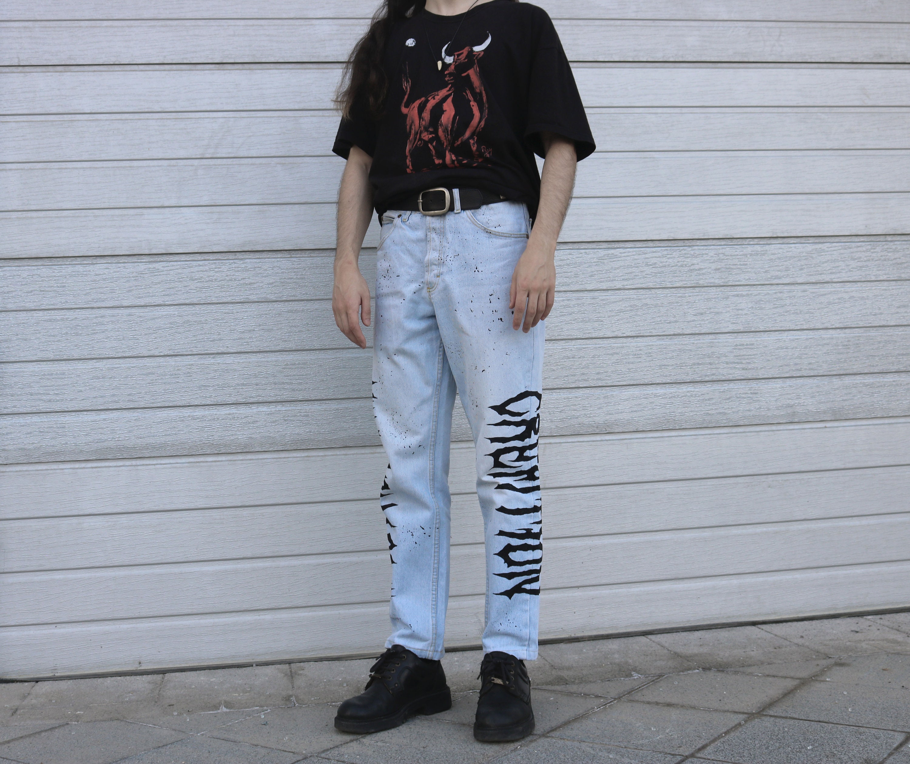 Destruction/creation Hand Painted Pants - Etsy