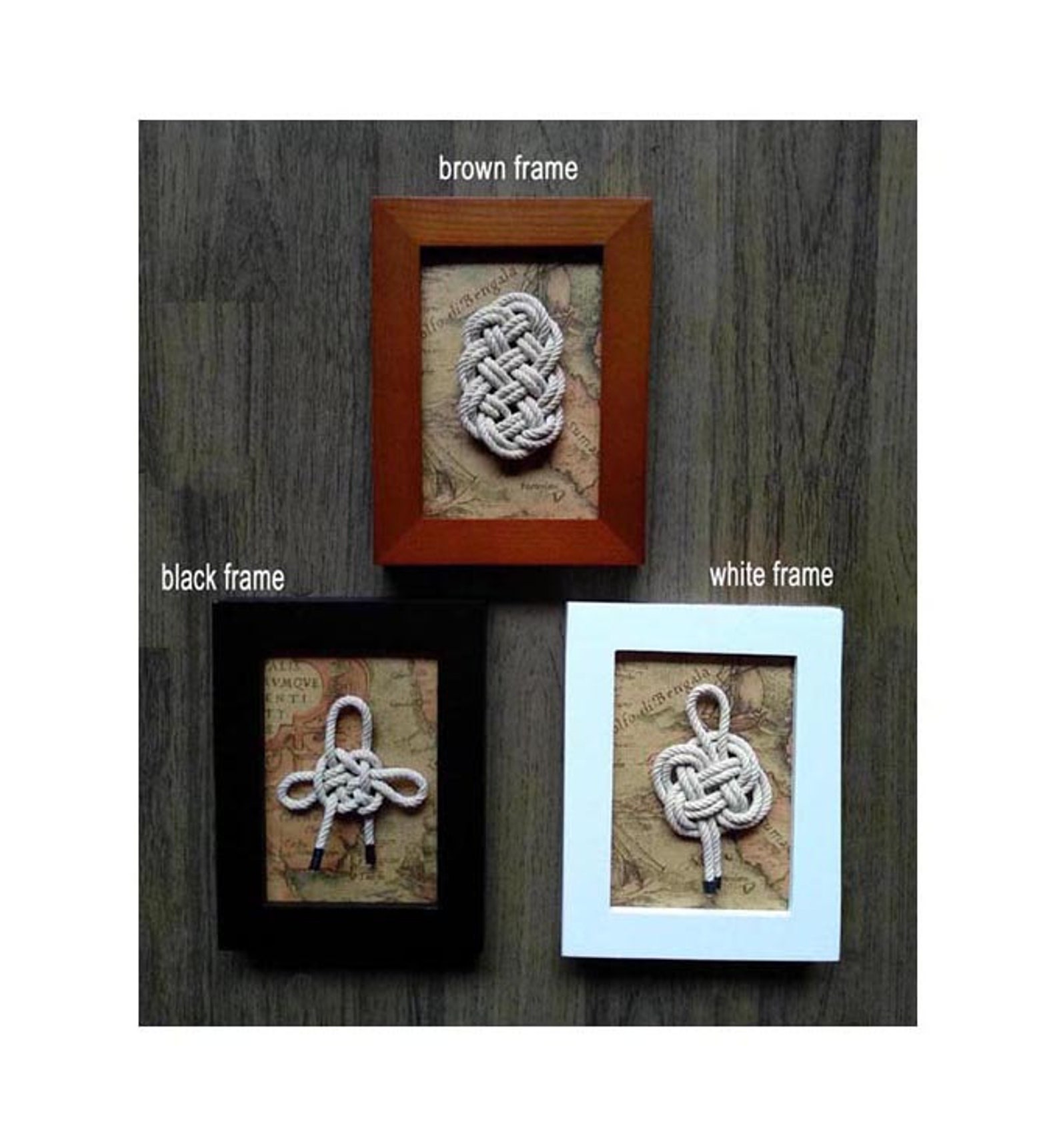 Sailor Knot Shadow Frame,nautical Knot,framed Nautical Knots,wall Decor ...