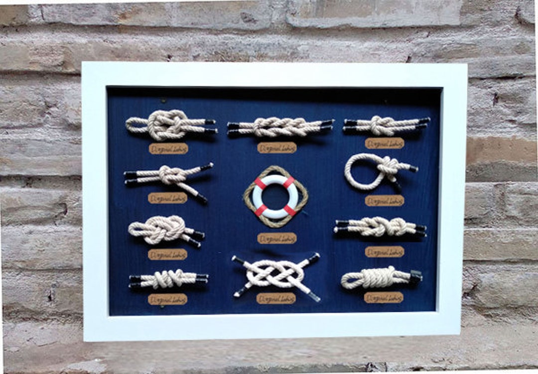 Big Nautical Wall Decor- Nautical Knot,framed Nautical Knots,coastal ...