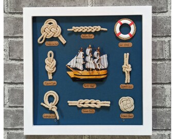 Nautical Knot Shadow Frame Sailor Knotcoastal Decorframe | Etsy