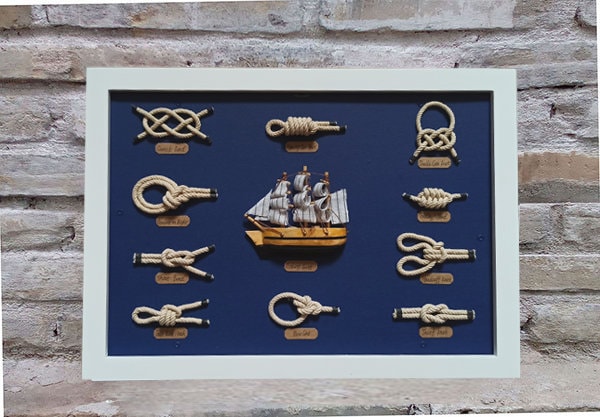 Nautical Shadow Box- Nautical Wall Decor- Nautical Knot,framed Nautical ...