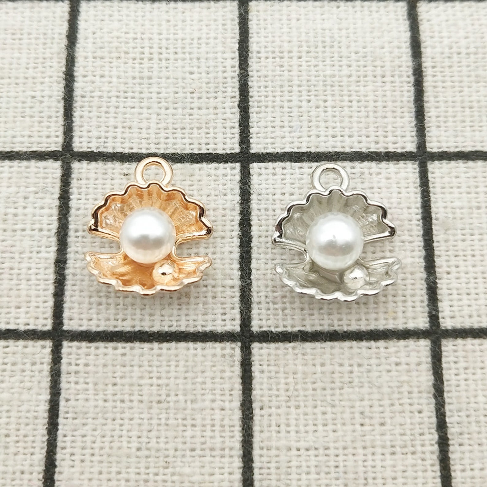 10PCS Shell Charm Pearl Shell Charm Metal Charm Jewelry Charm - Etsy