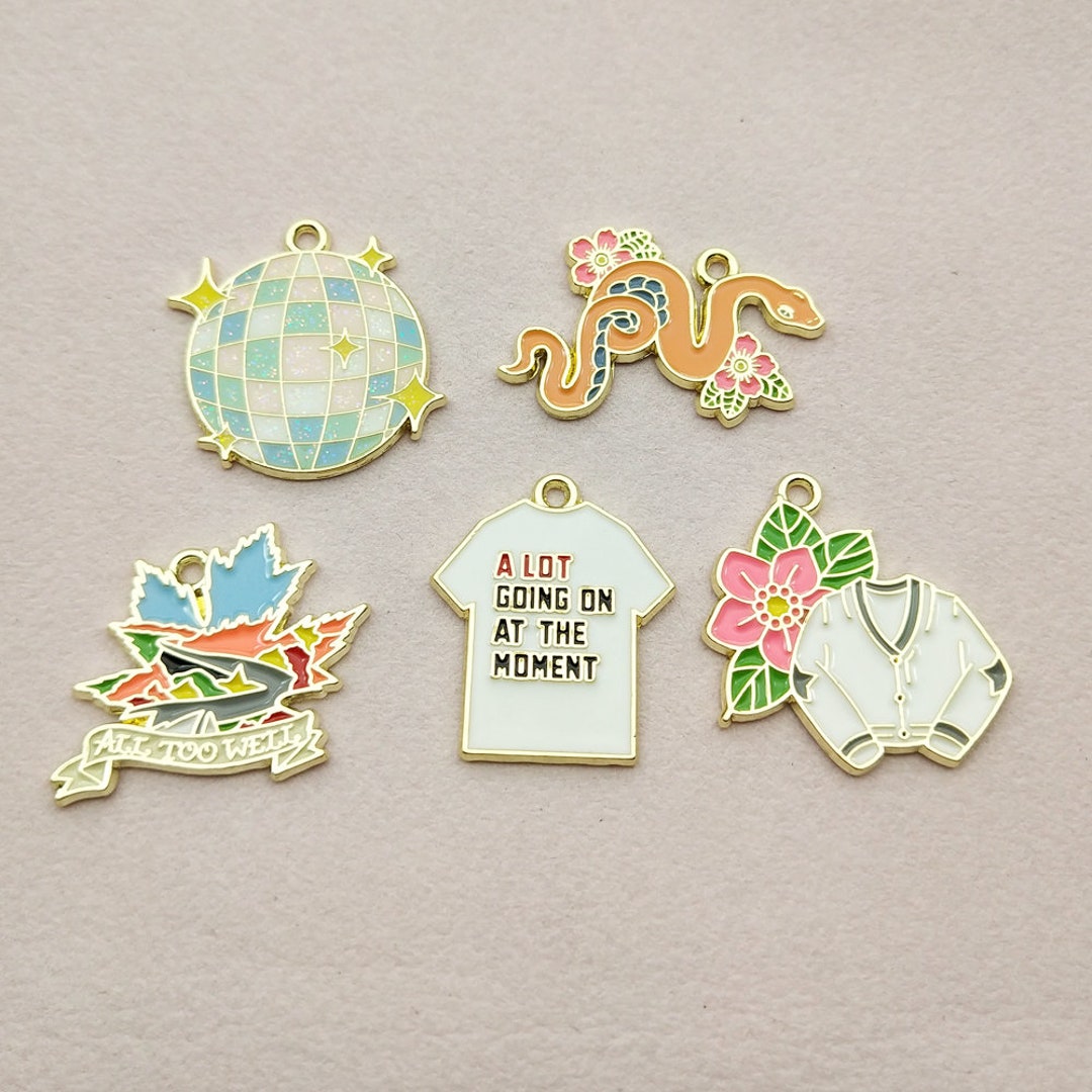 10PCS, Snake Clothes Charm Enamel Bracelet Charm Necklace Pendant ...