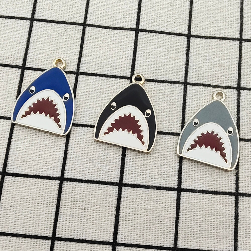 10PCS Shark Charm Animal Charm Enamel Charm Bracelet Charm | Etsy