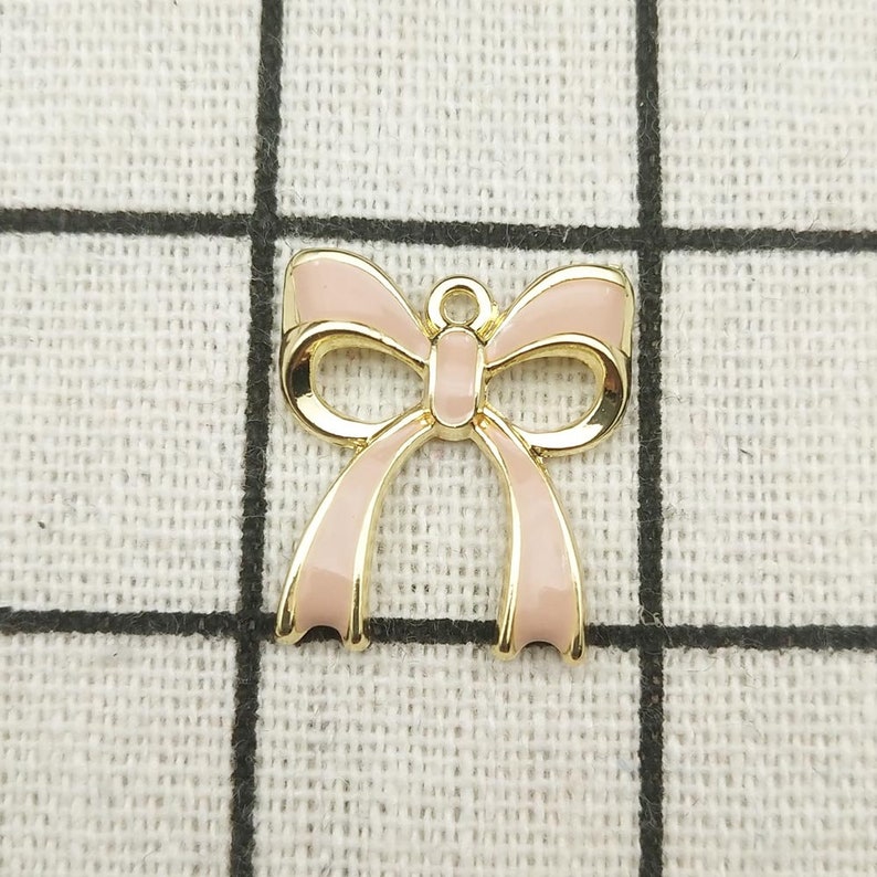 10PCS Enamel Charm Bowknot Charms Bow Knot Charms Bracelet | Etsy